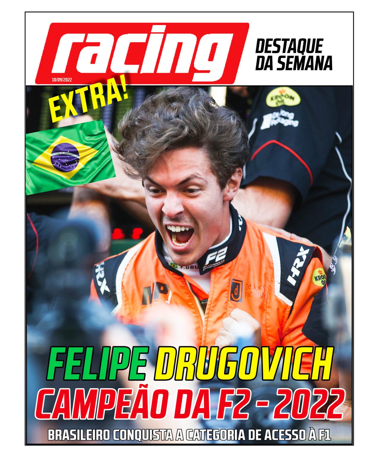 Capa RACING Extra! Felipe Drugovich é campeão de F2 em 2022!