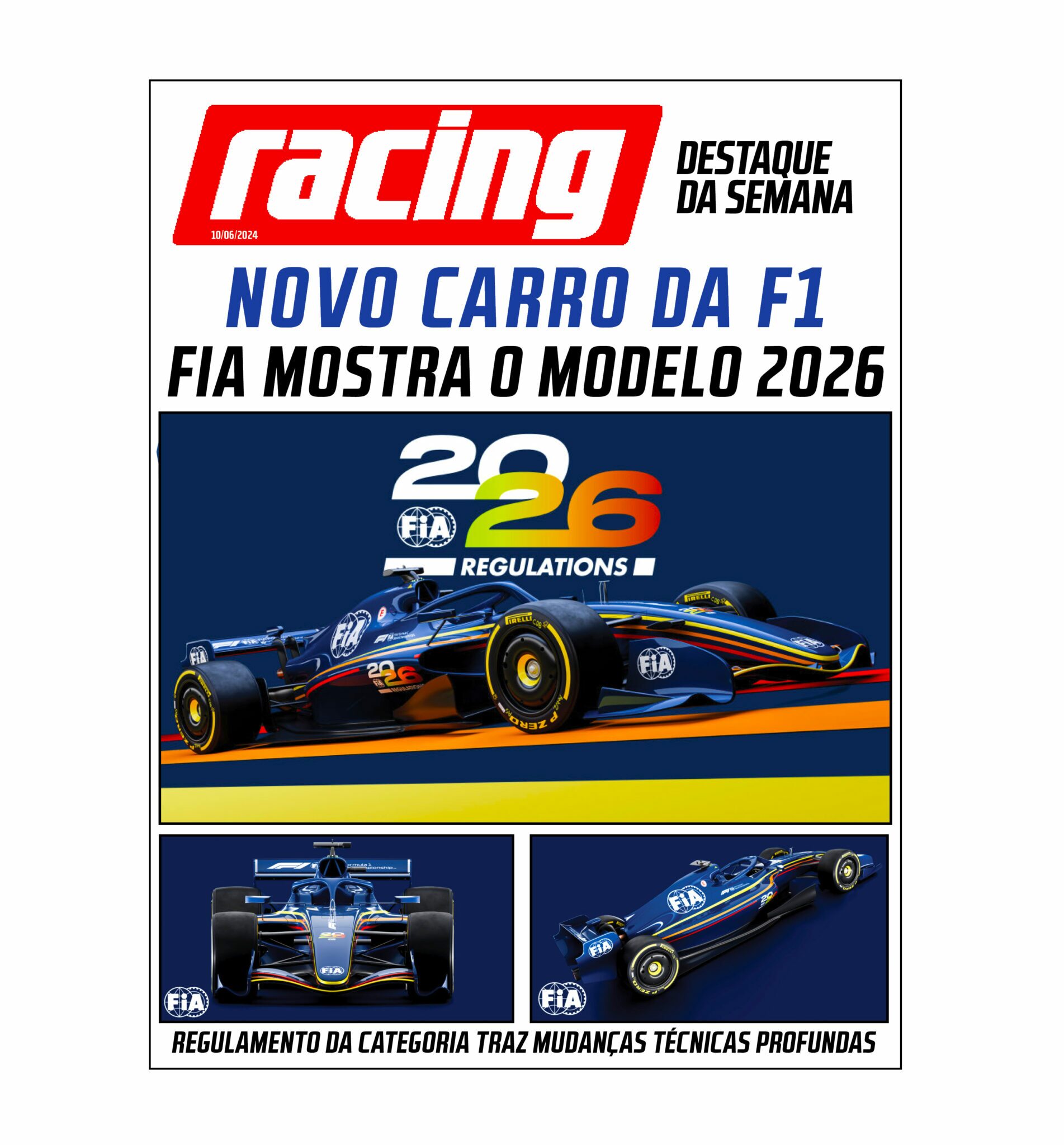 O novo carro da Fórmula 1: FIA apresenta o modelo 2026